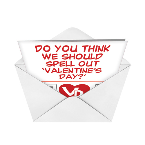 Spell Out Vd Funny Valentine's Day Greeting Card