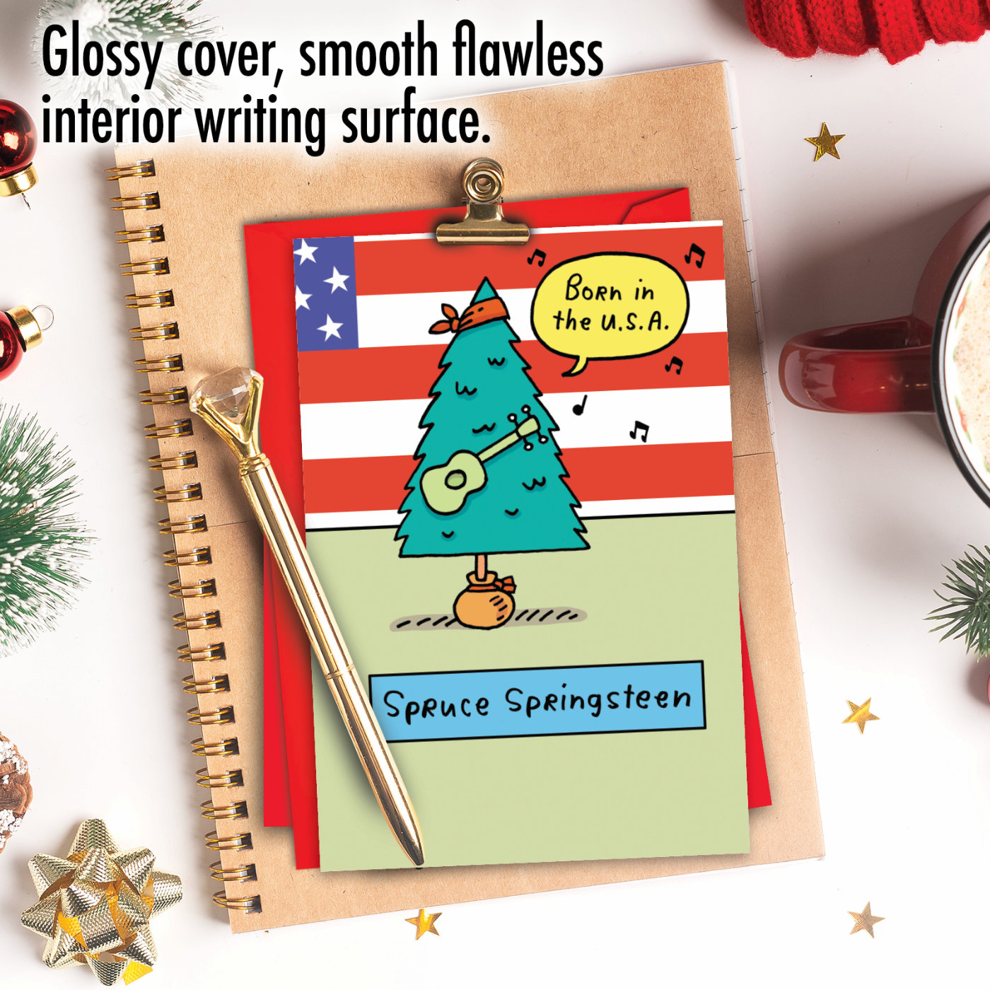 Spruce Springsteen: Funny Christmas Greeting Card