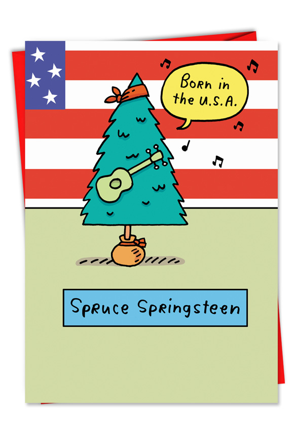 Funny Spruce Springsteen Christmas Card