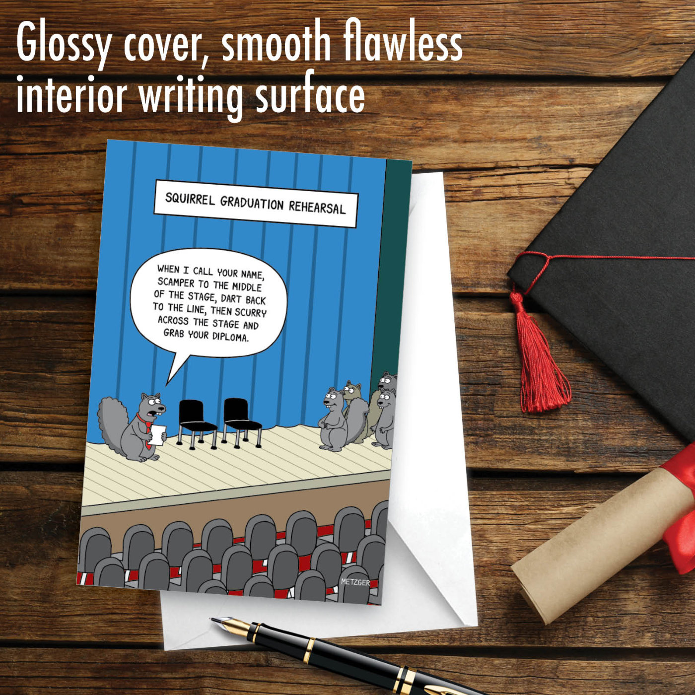 Squirrel Graduation Rehearsal: Humor Graduation Greeting Card