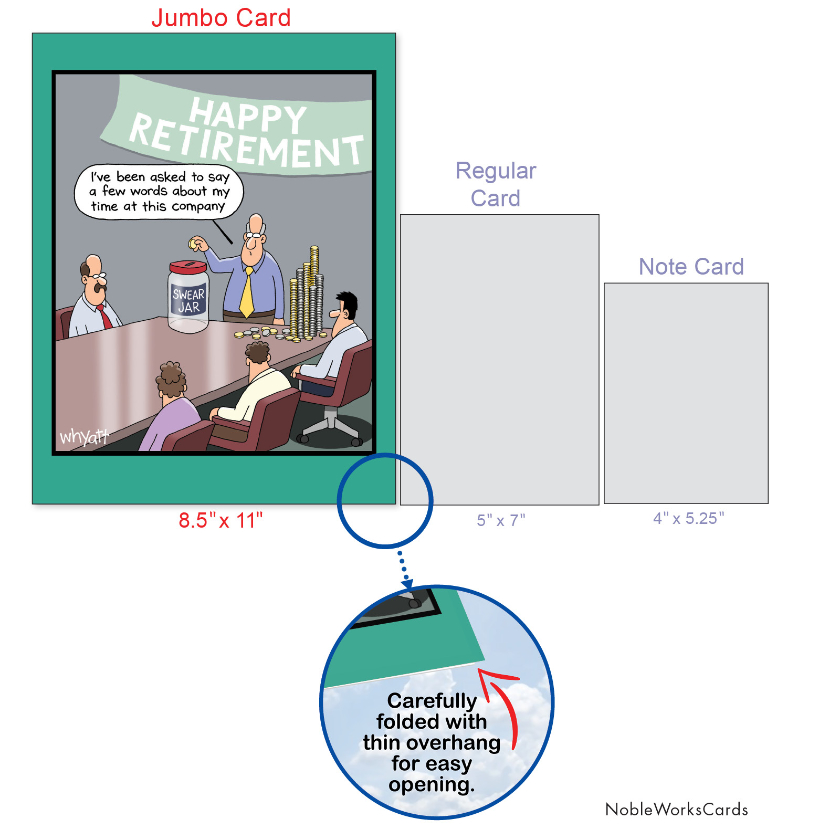 Swear Jar: Funny Retirement Extra Large Paper Card