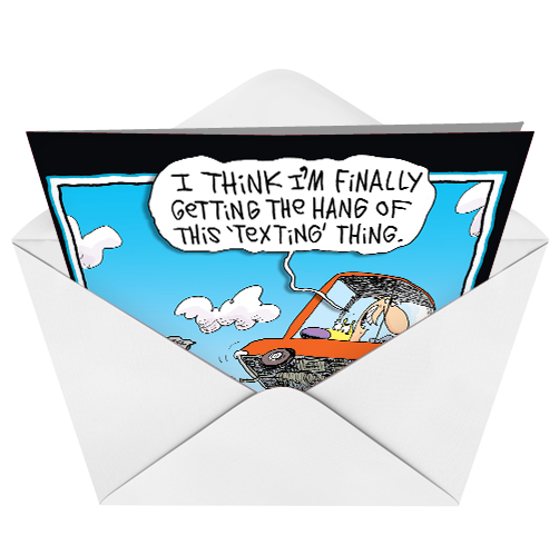 Texting Funny Card Cartoons Blank Paper Card Glenn Mccoy