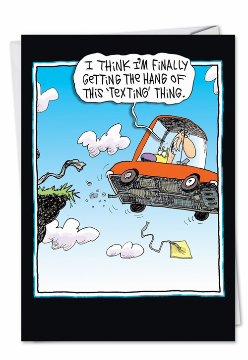 Texting Funny Card Cartoons Blank Paper Card Glenn Mccoy