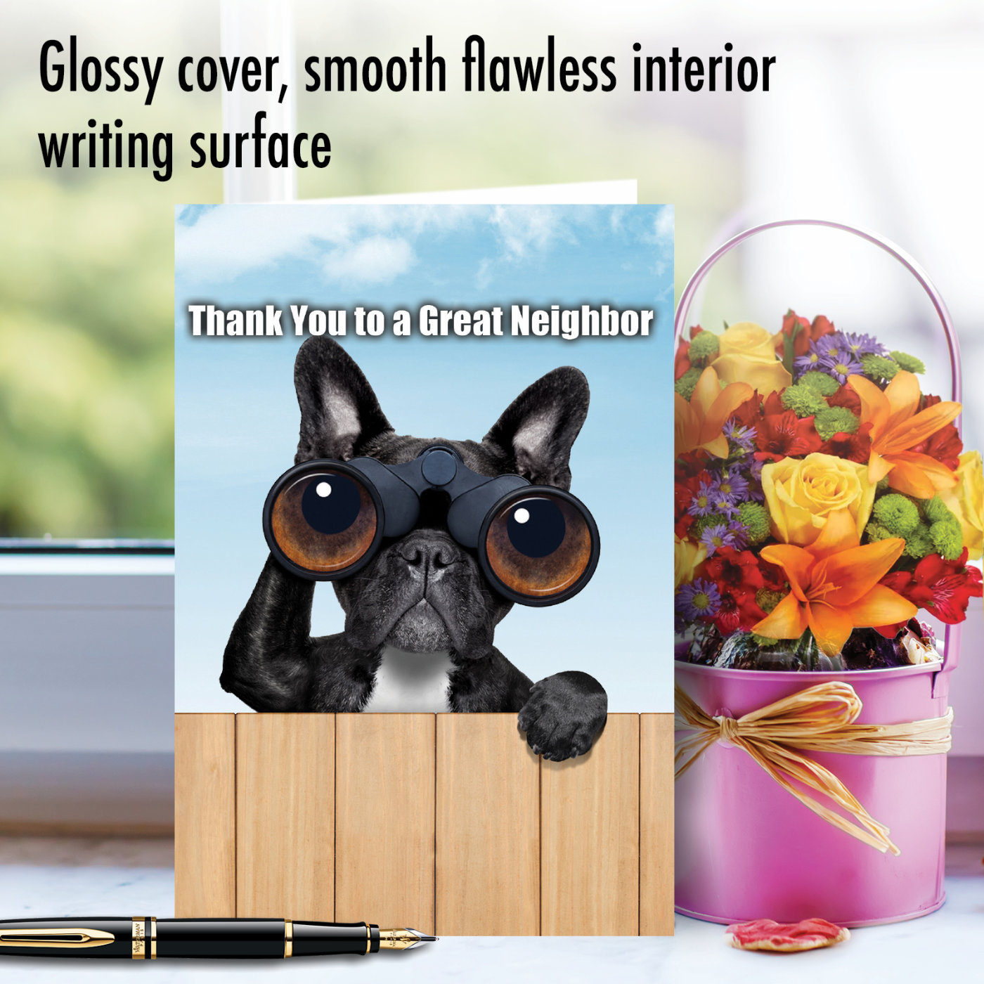 Thank You to a Great Neighbor: Funny Thank You Greeting Card - Dog
