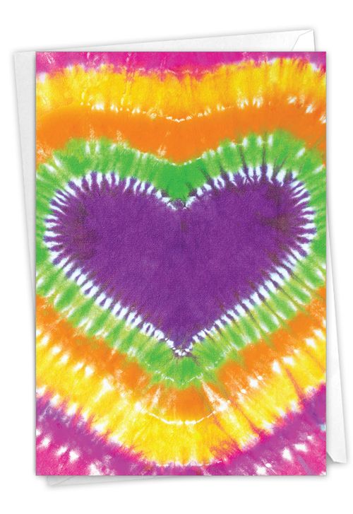 Tie-Dye Hearts: Stylish All Occasions Blank Paper Greeting Card