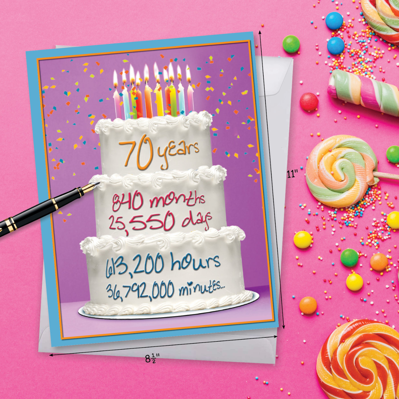 Time Count Milestones - 70: Funny Milestone Birthday Big Card