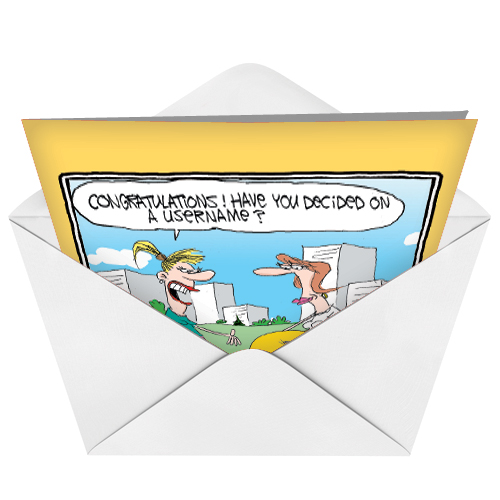 Username: Humorous Blank Printed Greeting Card