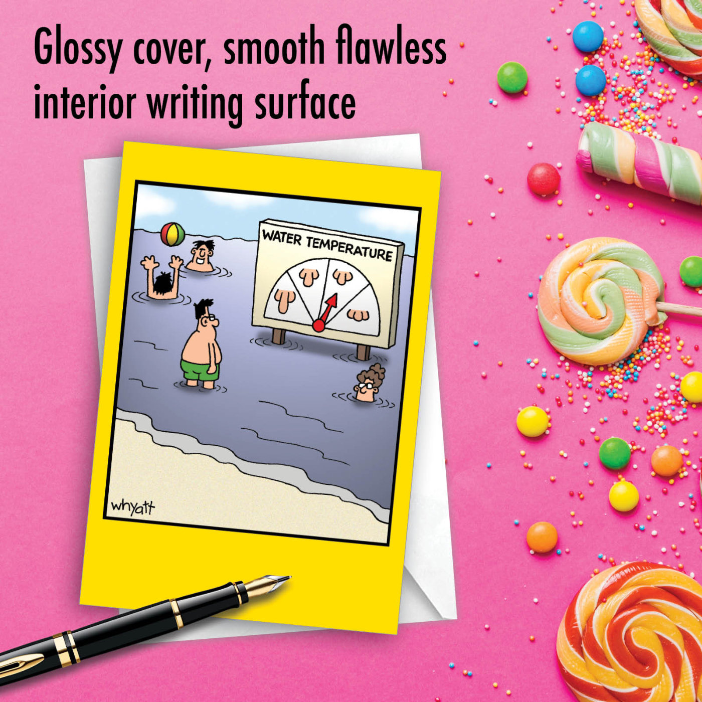 Water Temp: Humor Birthday Greeting Card