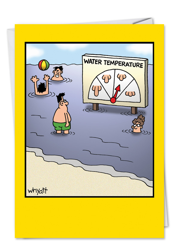 Water Temp Funny Birthday Greeting Card