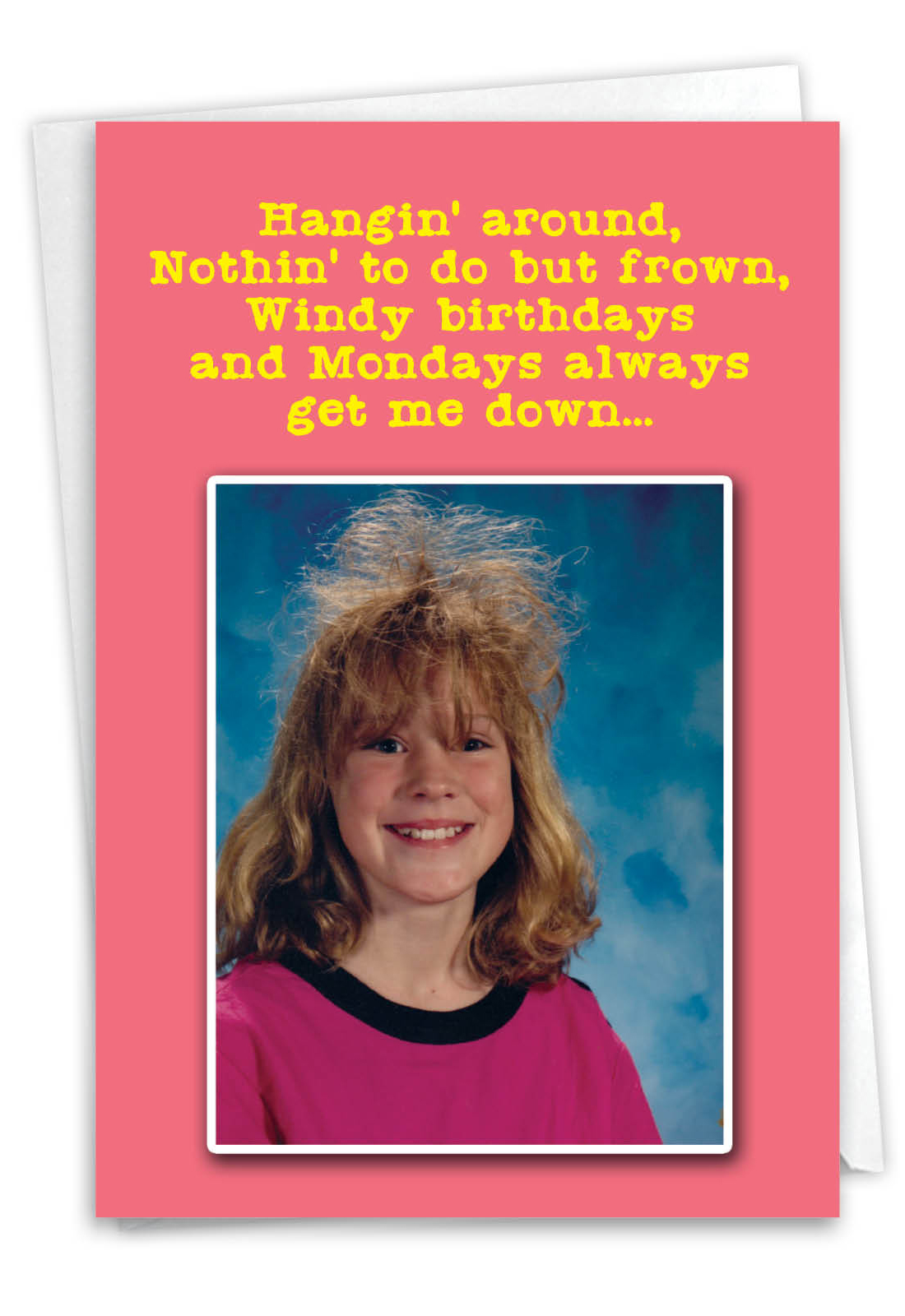 Windy Hair: Humor Birthday Greeting Card