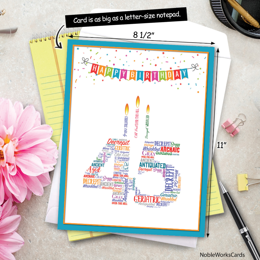 Word Cloud Milestones - 45: Hysterical Milestone Birthday Jumbo Printed ...