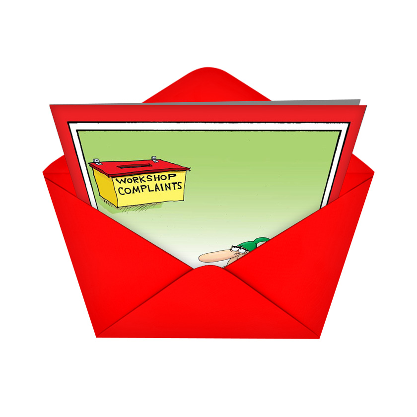 Elves Complaint Box Christmas Greeting Card