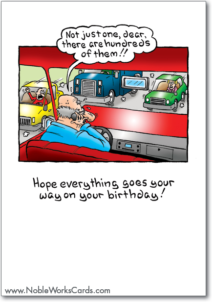 Wrong Way: Humorous Birthday Printed Card