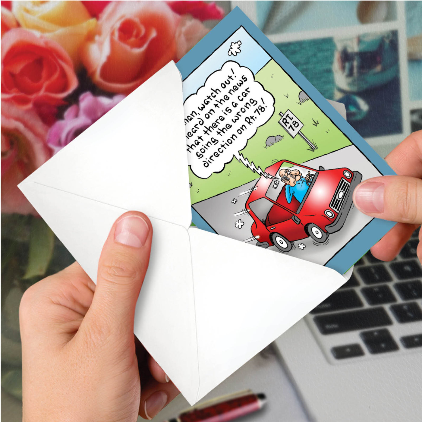Wrong Way: Humor Birthday Card