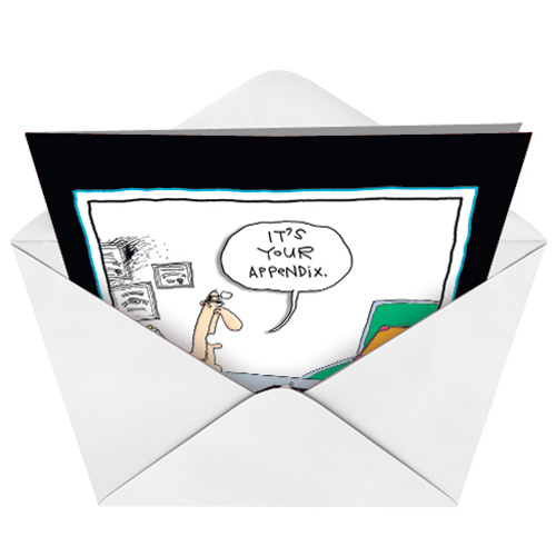 Your Appendix Mccoy Brothers Get Well Paper Card Glenn Mccoy